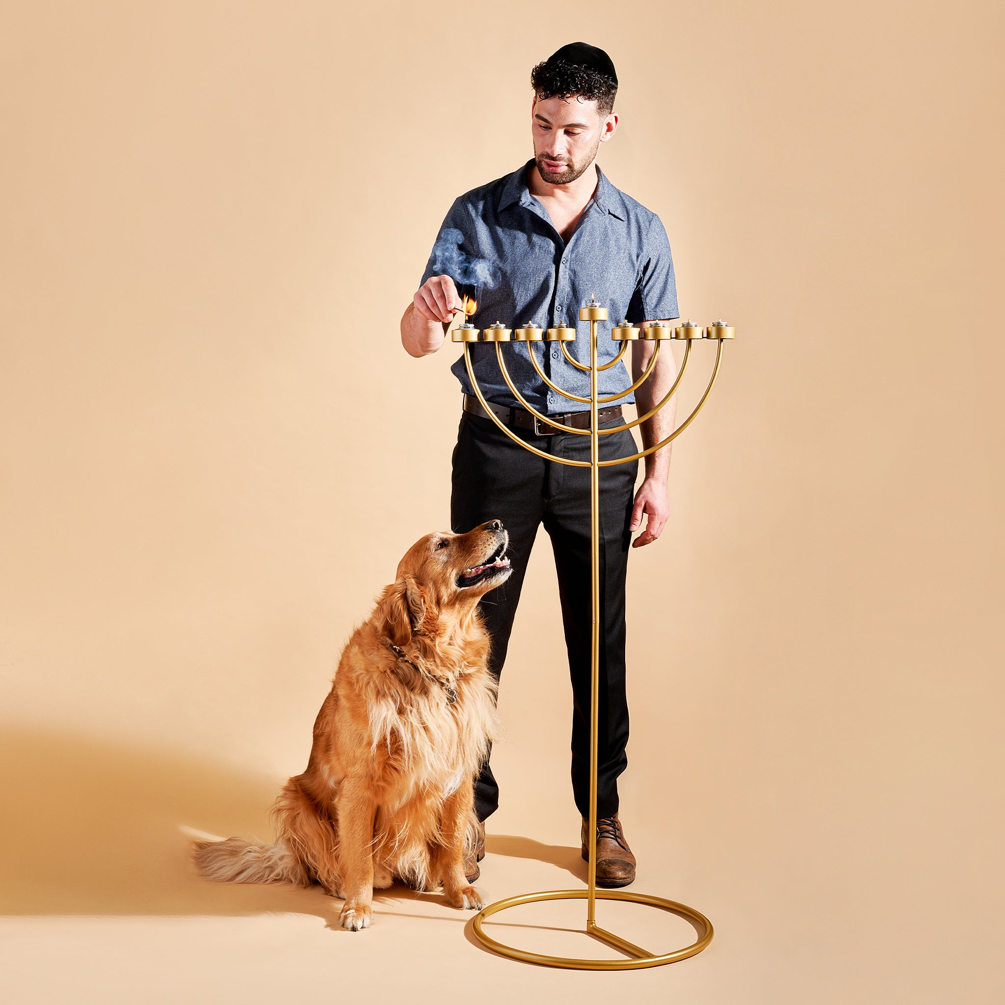 Floorstanding Menorahs – Rod & Flame